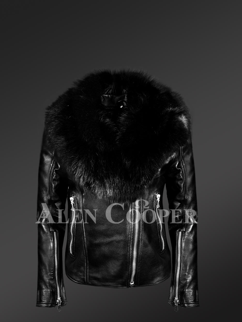 Men's Zipout Hooded Bomber With Fox Fur Trim