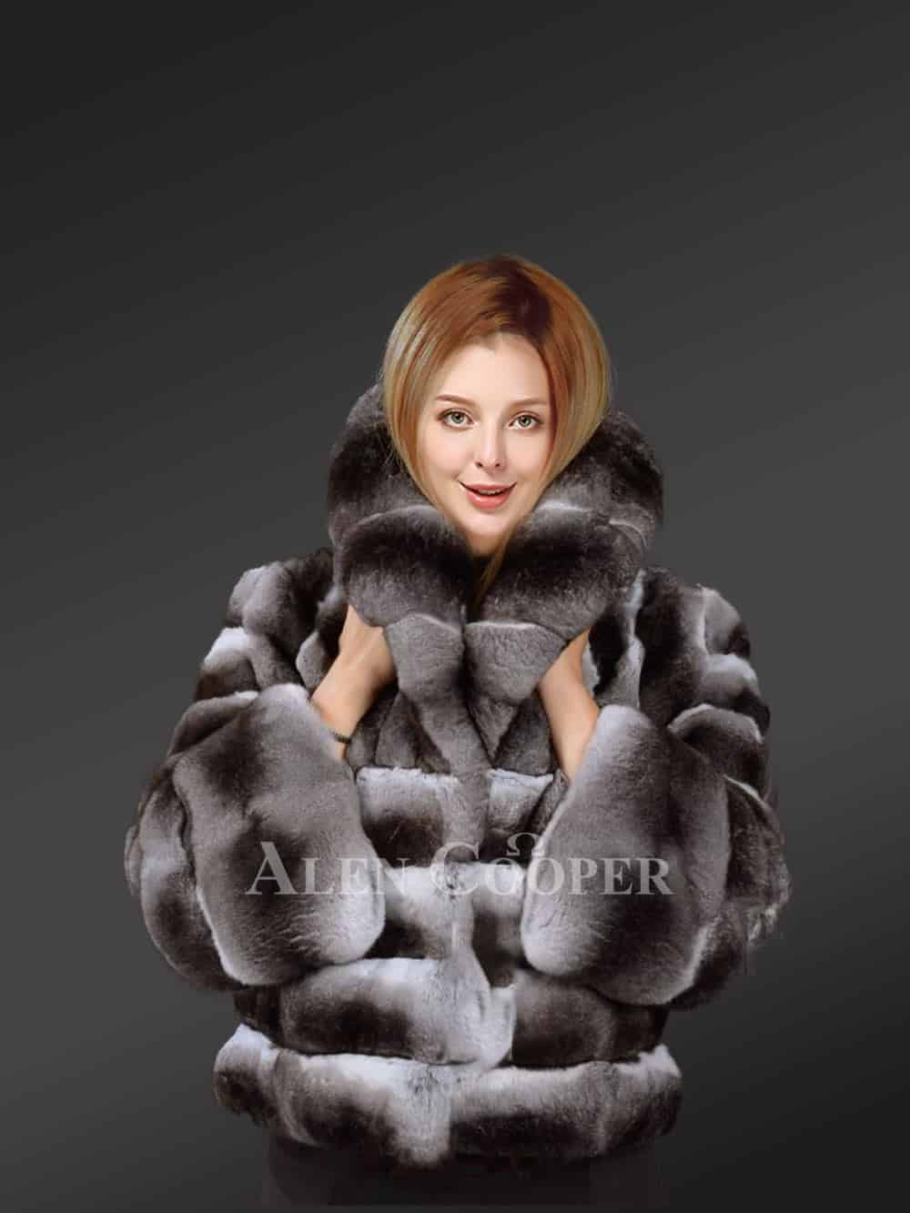 Real and Authentic Chinchilla Fur Swing Coat
