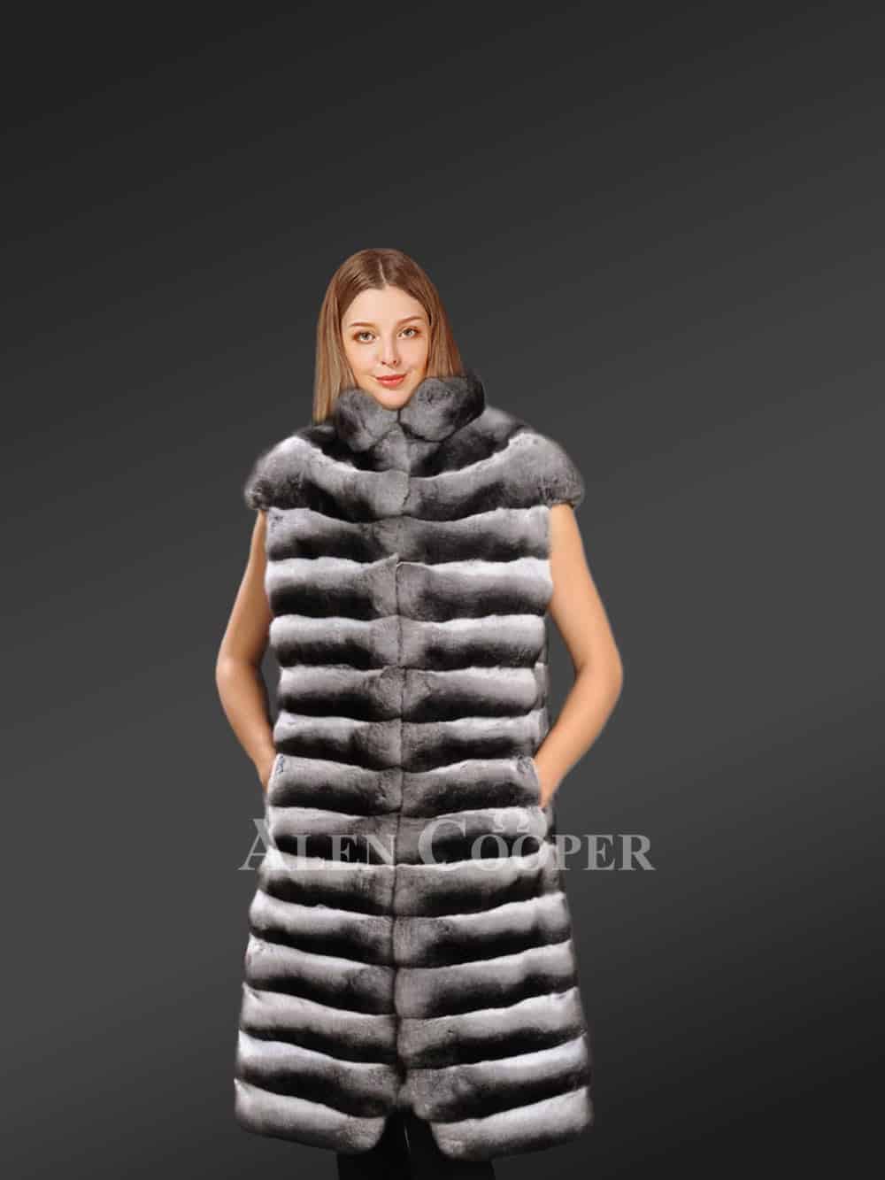 Real and Authentic Chinchilla Fur Swing Coat