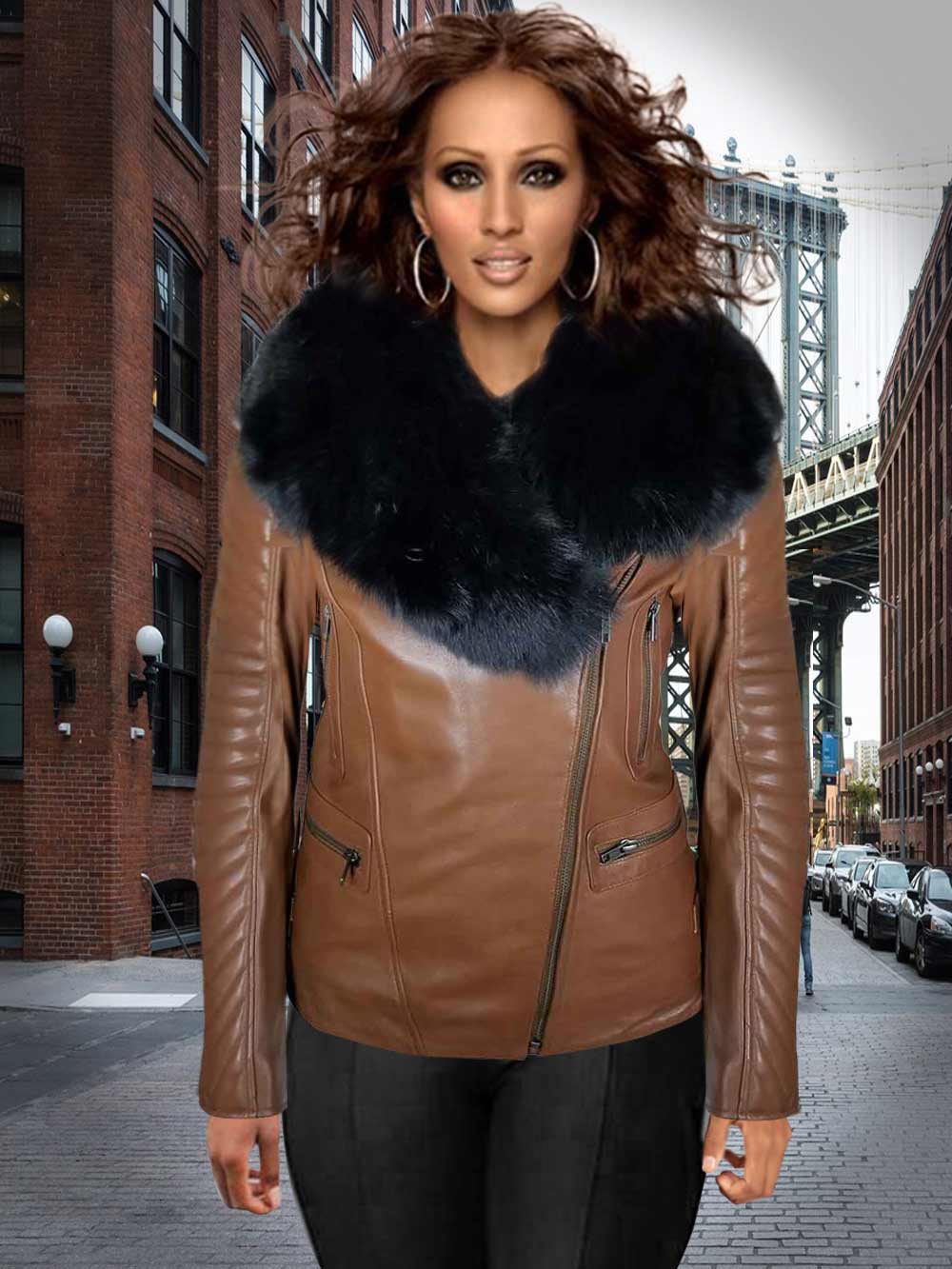 Long Silver Fox Coat with hood