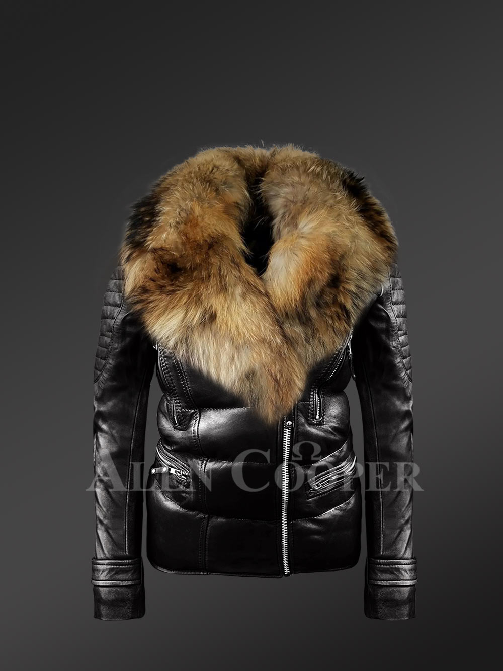 Long Silver Fox Coat with hood