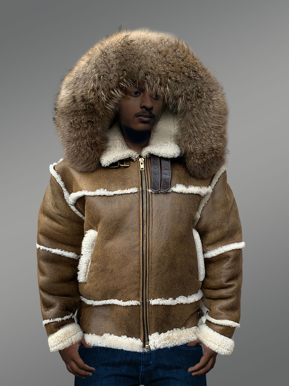 Shearling Bomber Jacket for Men