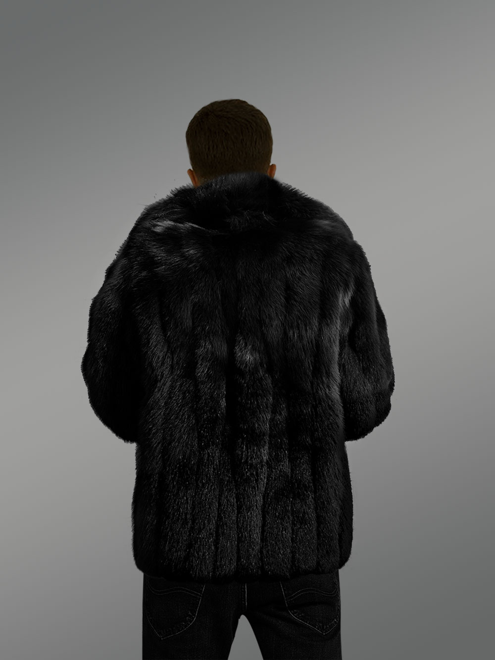 Genuine fox fur jacket for trendy and stylish men