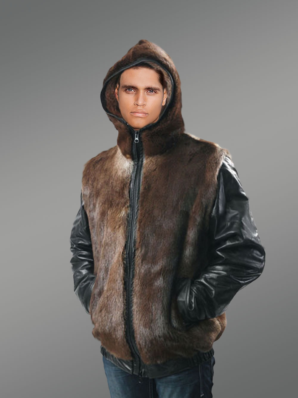 Men's Fur Jacket Otter Fur Coat