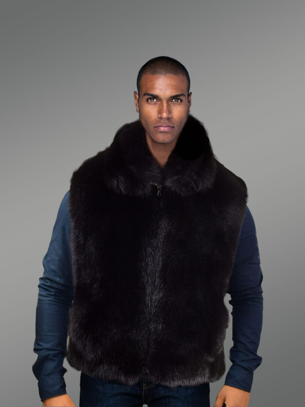 Original Fur vests in black for bold and stylish men