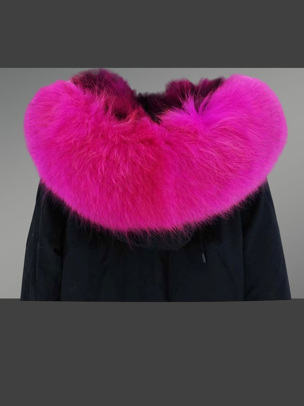 Elegant Fox Fur Parka with Detachable Fox Fur Hood for Women