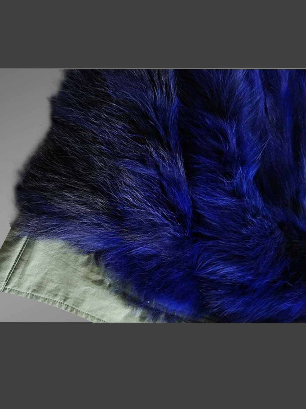 Elegant Fox Fur Parka with Detachable Fox Fur Hood in Olive