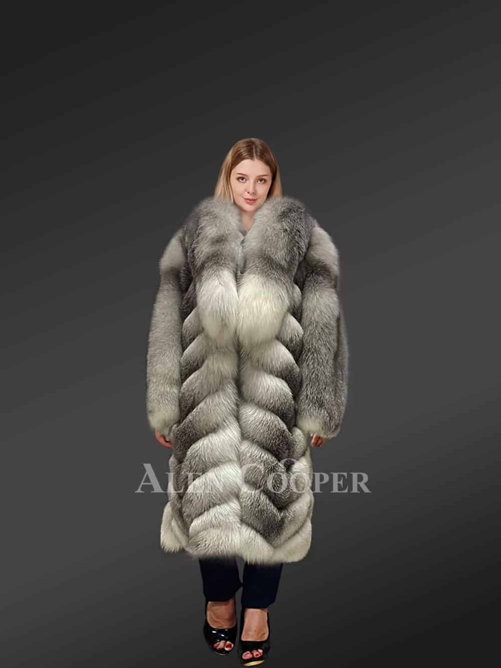 Long Fox Fur Coat for Women