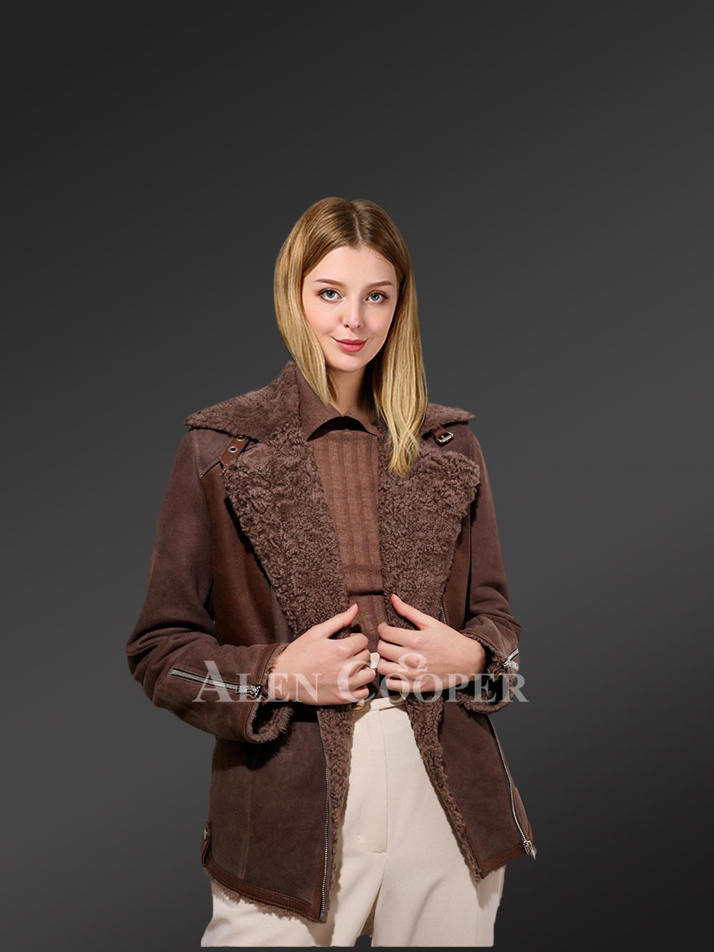 Genuine shearling jackets for women to redefine grace