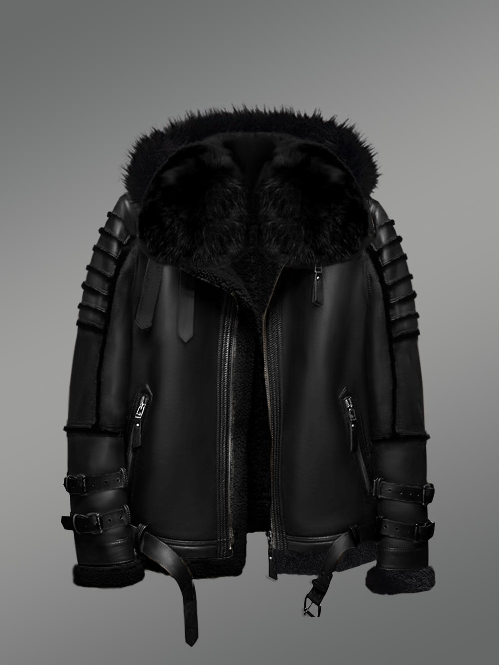 Double Collar Shearling Jacket