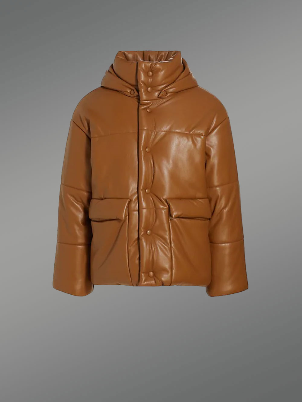 Puffer Leather Bomber Jacket for Men
