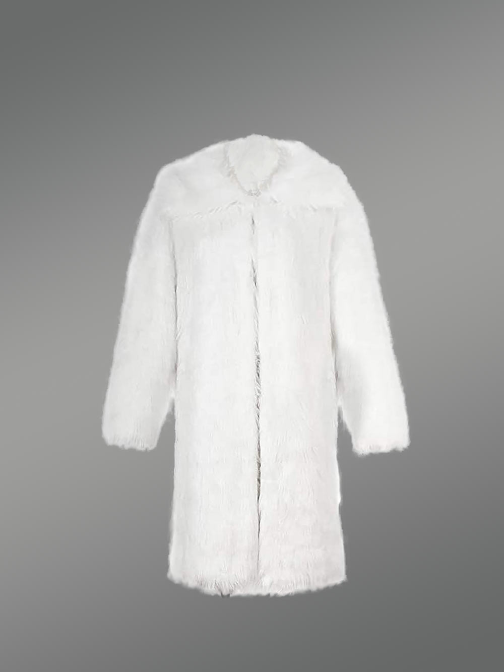 Long Rabbit White Fur Coat for Men