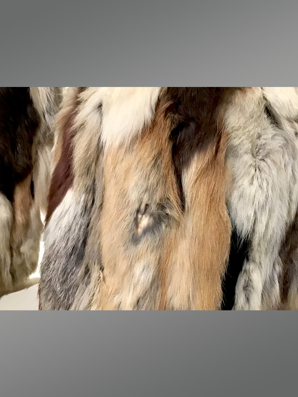 Multi Color Rabbit Coat with Tie Belt