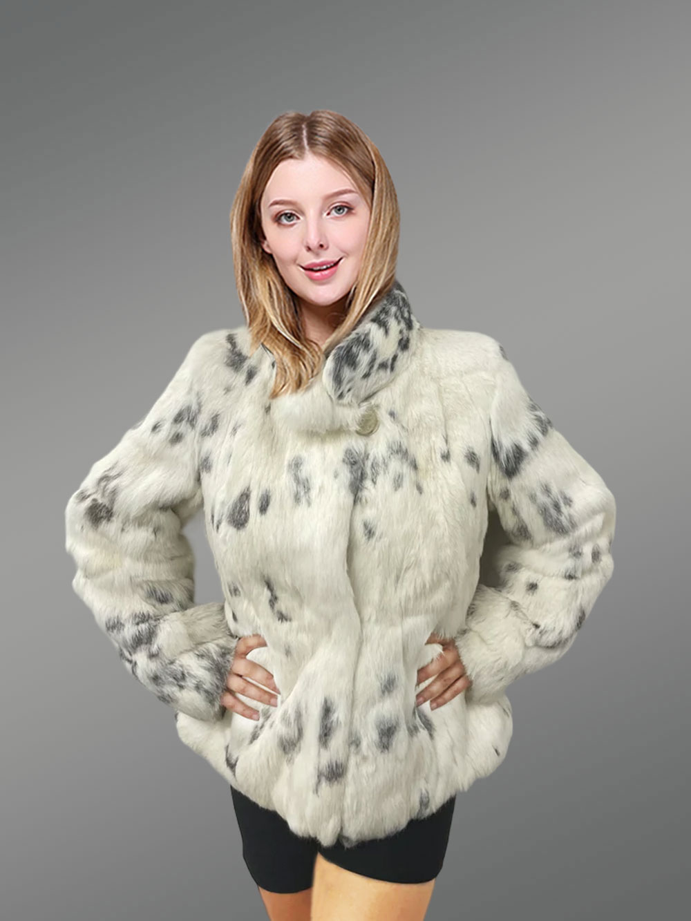 Rabbit Coat with Chick Pattern for Women