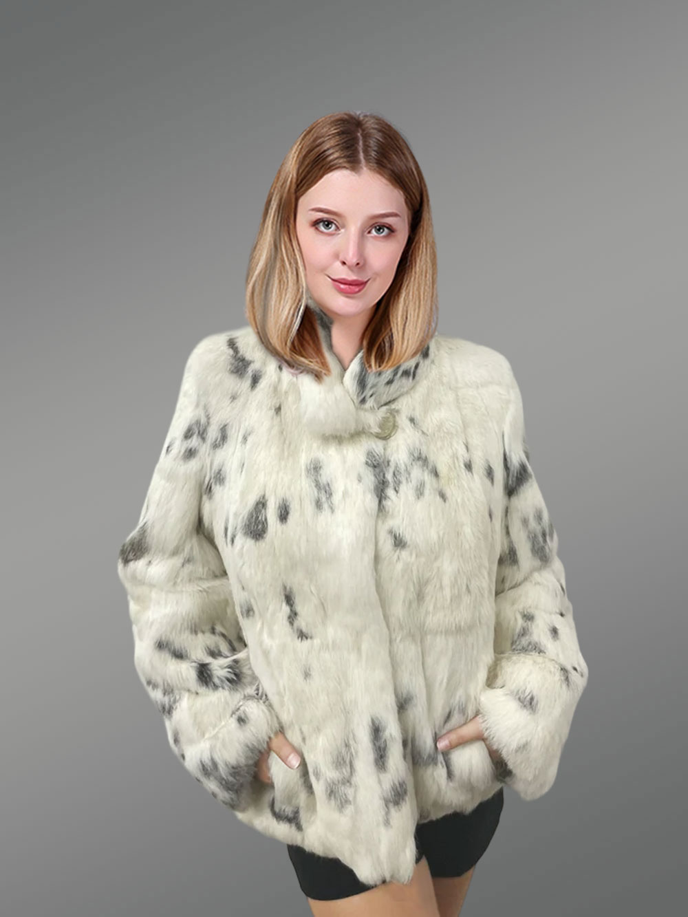 Rabbit Coat with Chick Pattern for Women