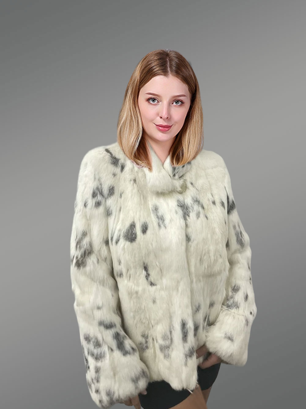 Rabbit Coat with Chick Pattern for Women