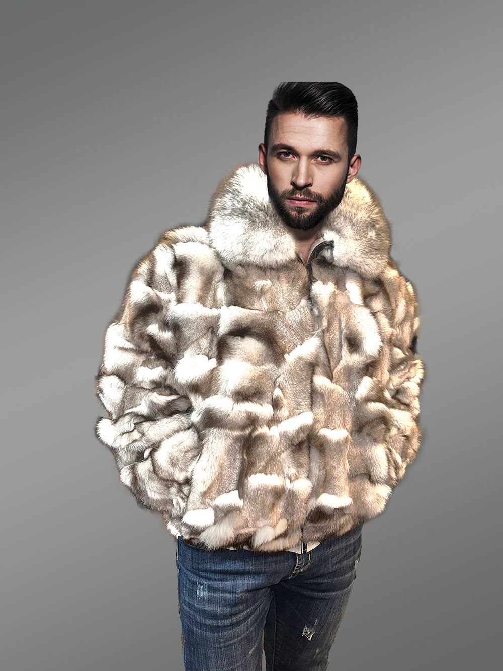 Genuine Fox Fur Winter Jacket