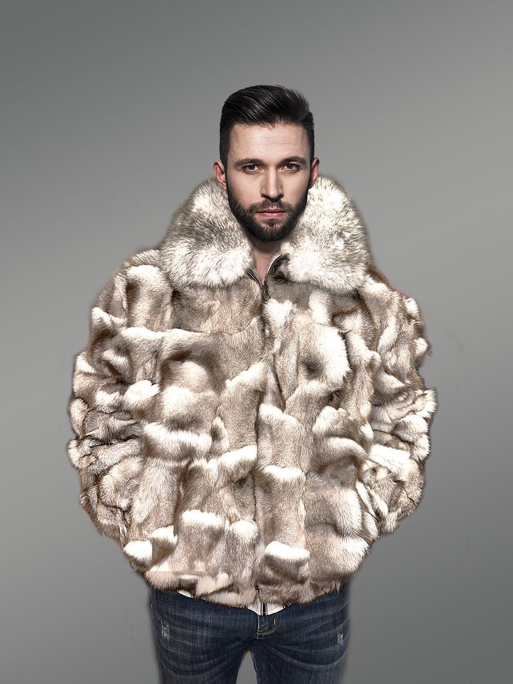 Genuine Fox Fur Winter Jacket
