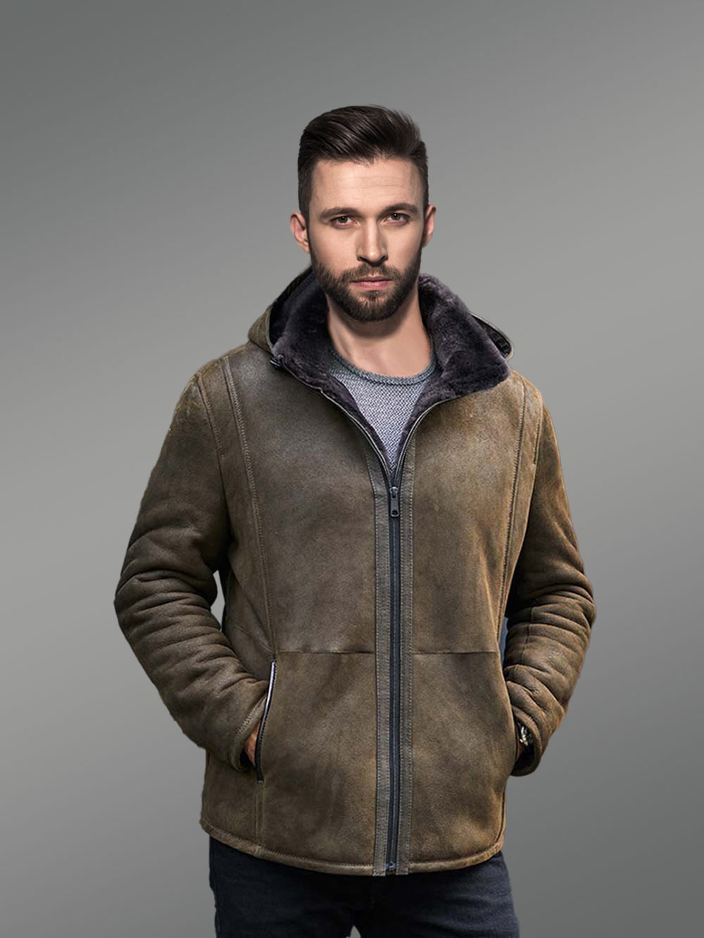 Sheepskin Shearling Men Jacket Long Trench Coat