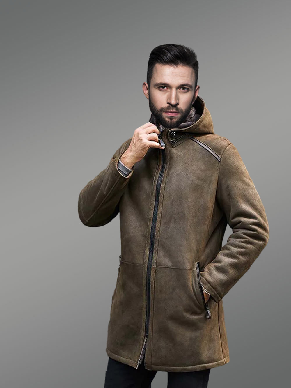 Sheepskin Shearling Jacket Long Trench Coat