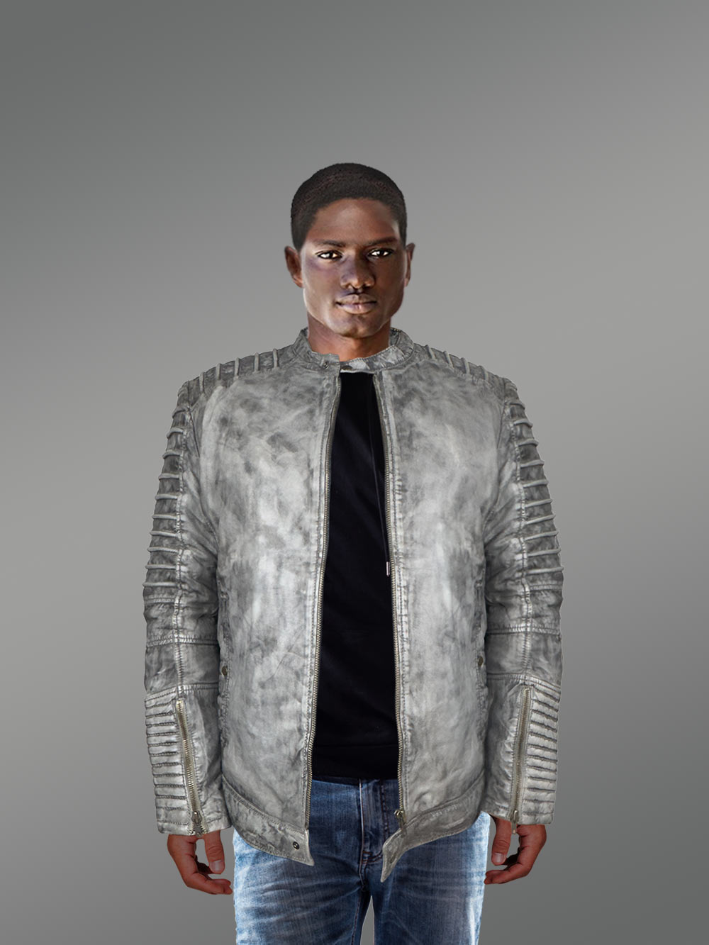 Motorcycle Leather Jacket with Ultra Safety Traits