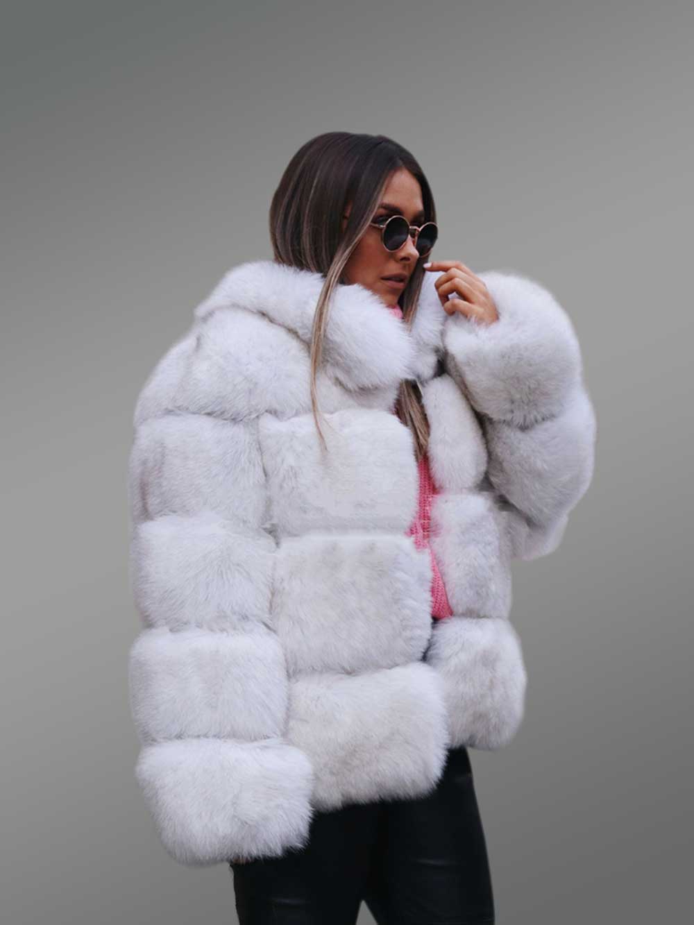 Womens White Fox Fur Coat – Signature Of Sophistication