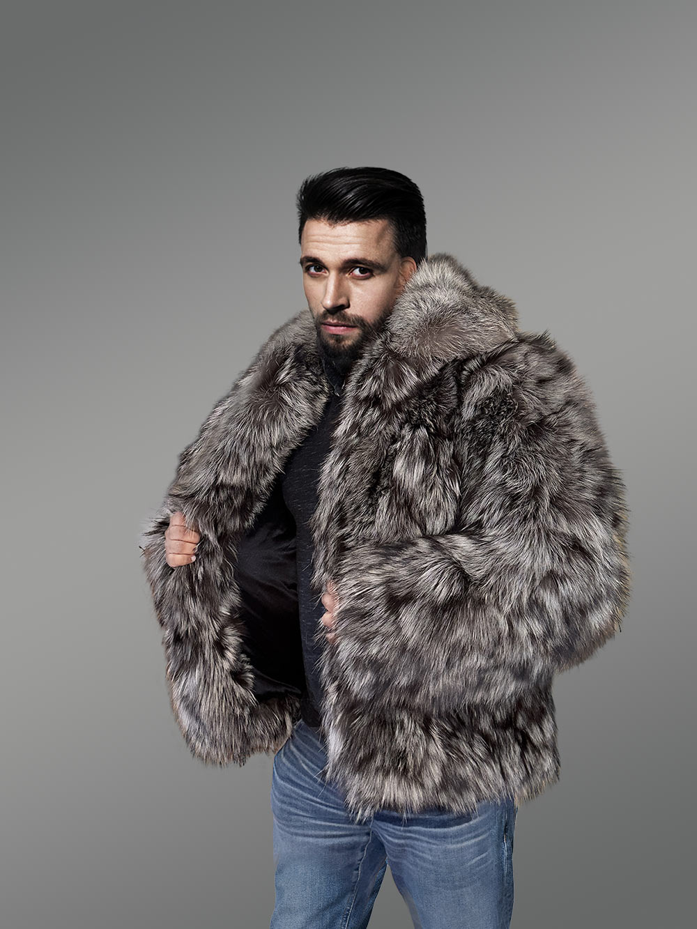 Silver Fox Bomber Jacket to Look Cool and Stay Warm
