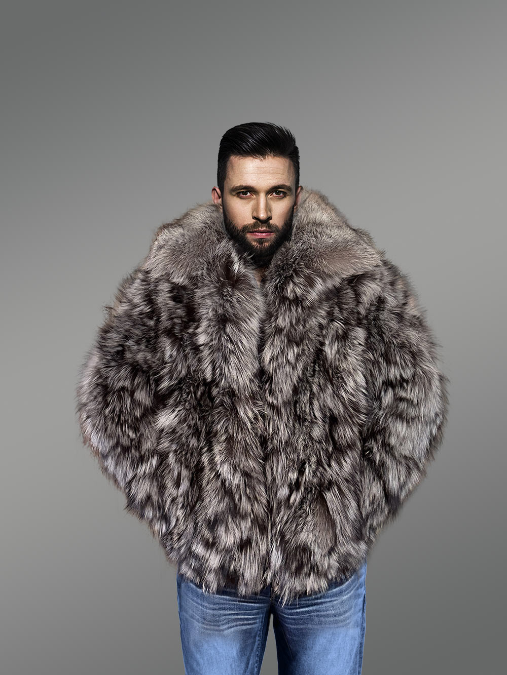 Silver Fox Bomber Jacket to Look Cool and Stay Warm