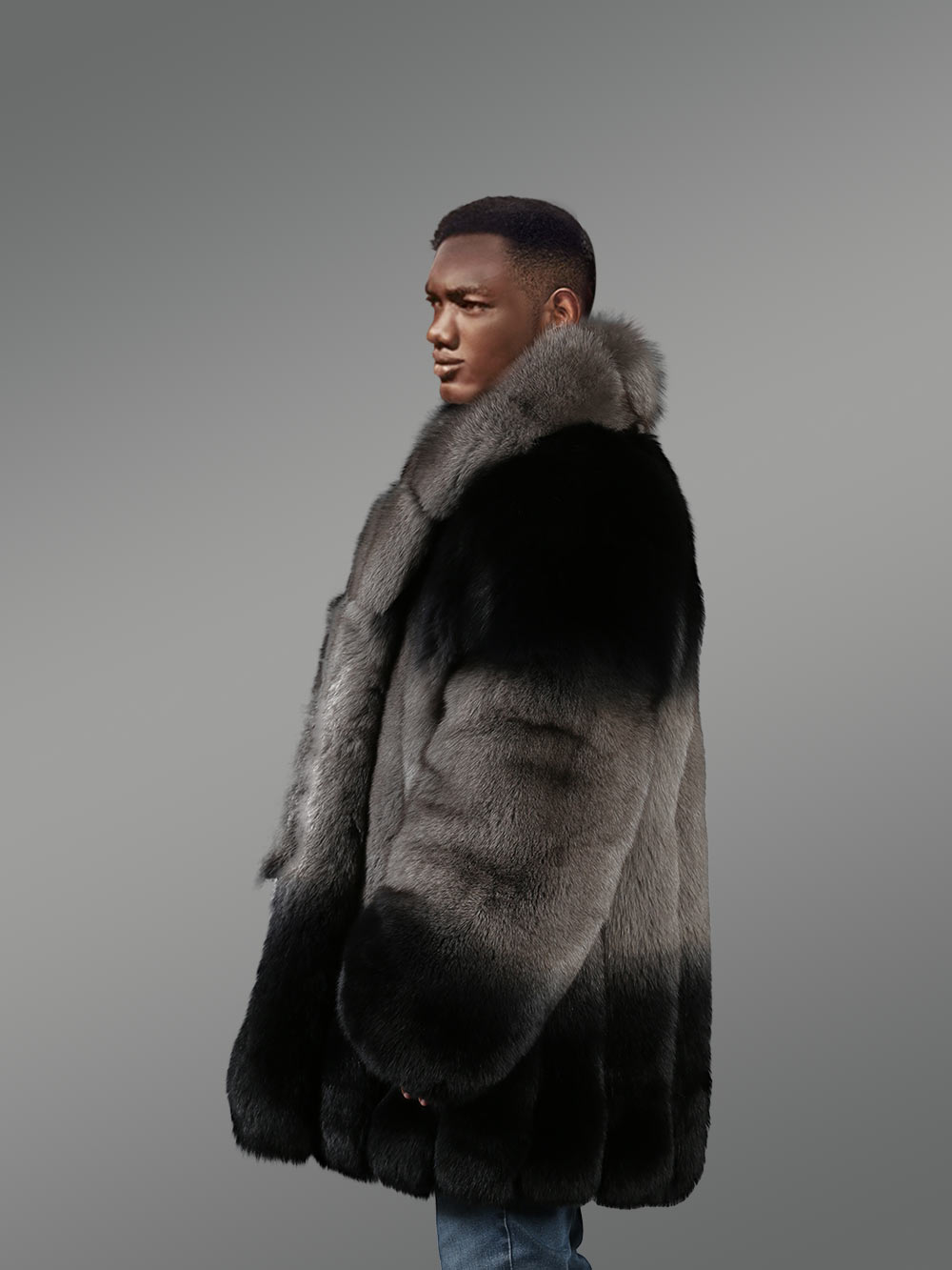 Dual Tone Fox Fur Coat