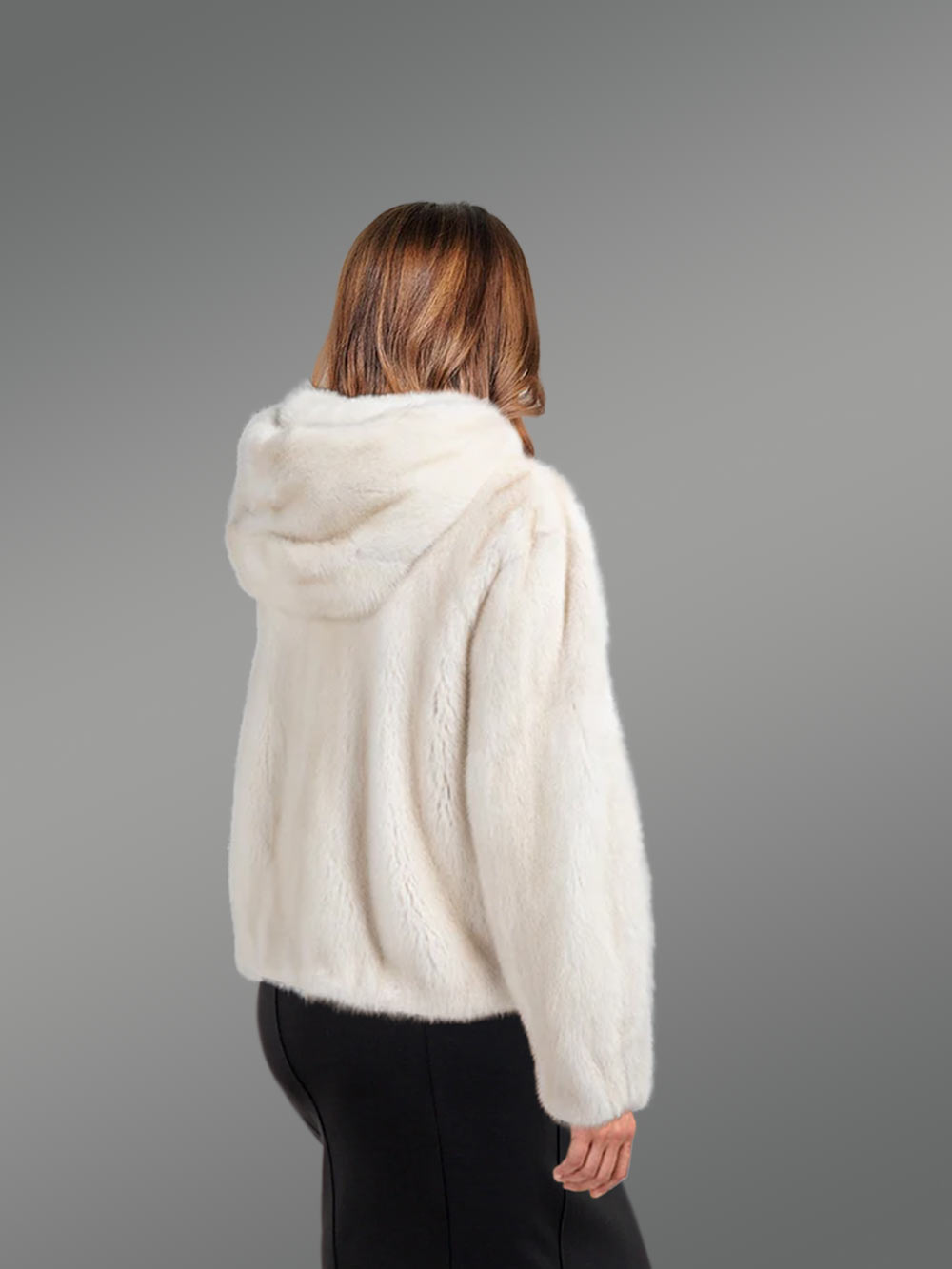 Womens Full Skin White Mink Jacket