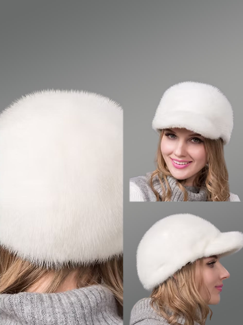 Womens Full Skin Mink Riding Hat